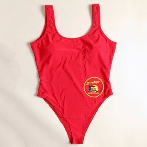 Swim | Brand New Baywatch Red One Piece Swimsuit S | Poshmark